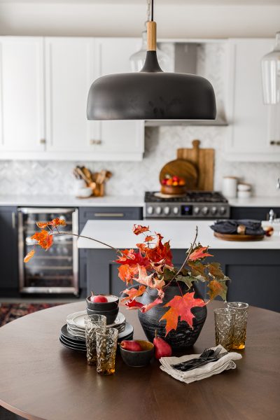 Simple modern fall tablescape