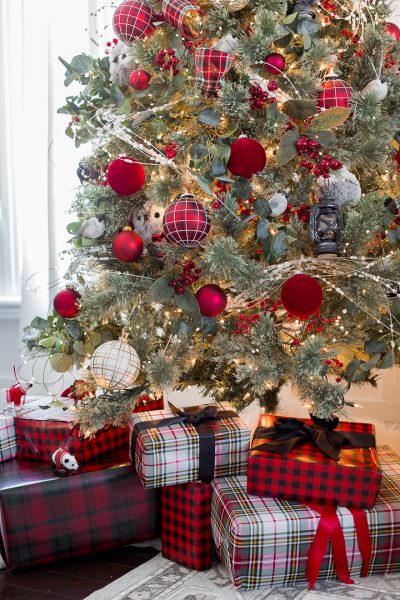 Red Plaid Christmas Tree