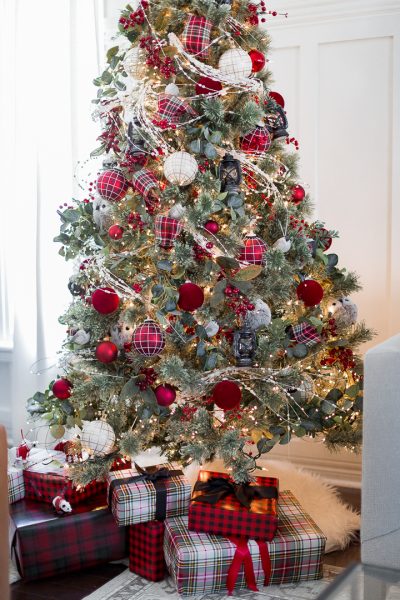 Red Plaid Christmas Tree