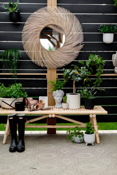 Outdoor Garden Bench Vignette