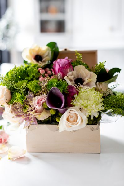 How to Make a Flower Box Arrangement Using Grocery Store Flowers