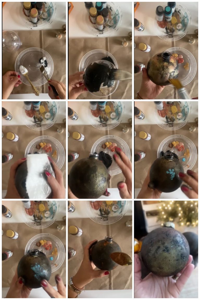 How to Make Faux Iron Patina Ornaments