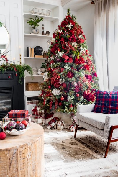 Traditional Red Christmas Tree