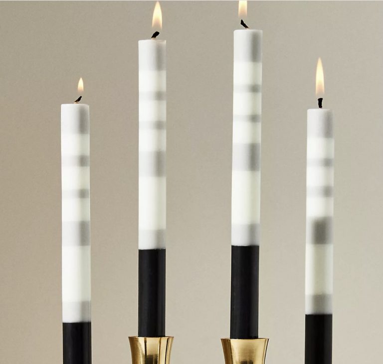 Anthropologie Inspired Striped Tapered Candles