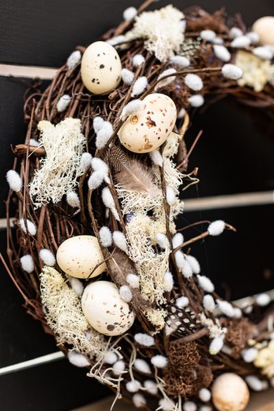Bird’s Nest Shaped Spring Wreath