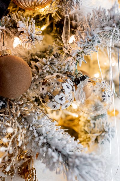 Black, White, Amber and Gold Christmas Tree