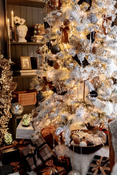 Black, White, Amber and Gold Christmas Tree