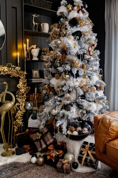 Black, White, Amber and Gold Christmas Tree