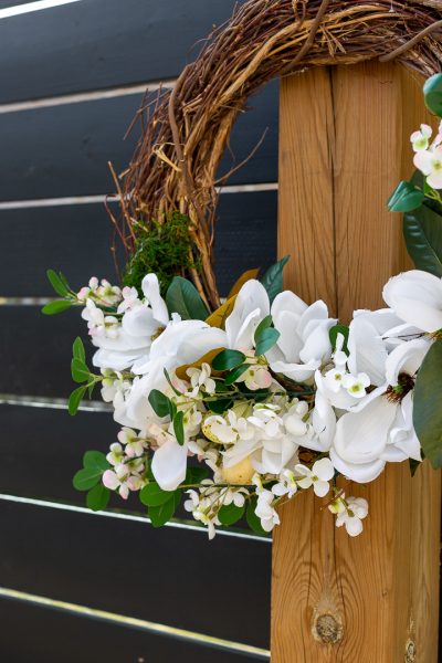 Making a Spring Wreath Using Magnolias from the Dollar Tree