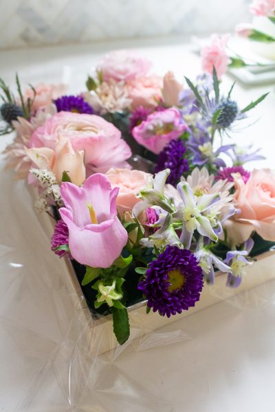 How to Make a Flower Box arrangement with Gift in the Middle